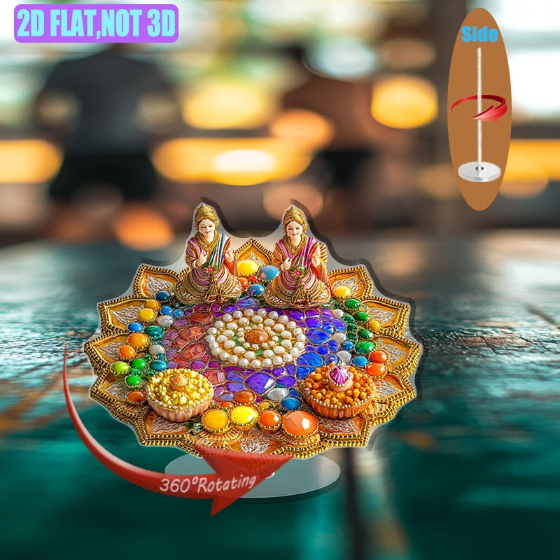 Rotating acrylic centerpiece featuring a shimmering gold river ...