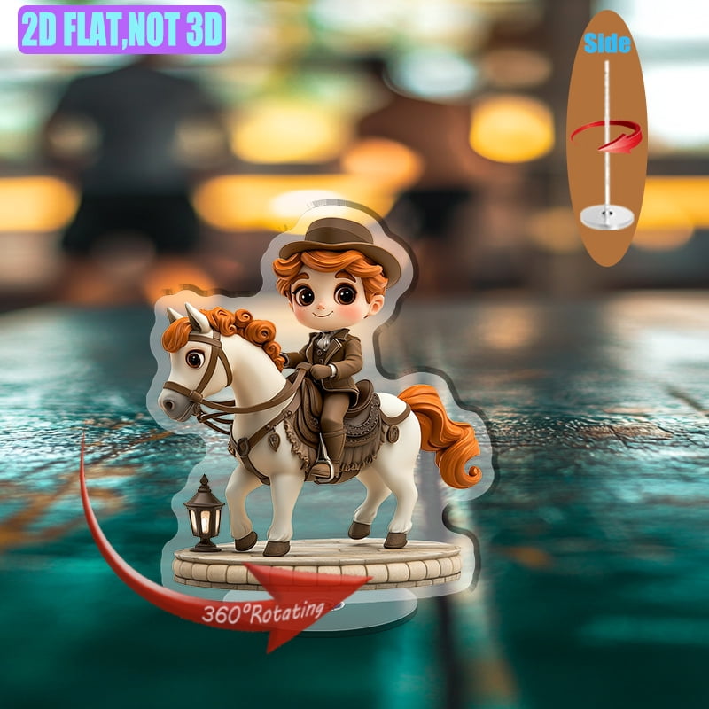 Rotating acrylic decor featuring a quaint boy with ginger ringlets ...