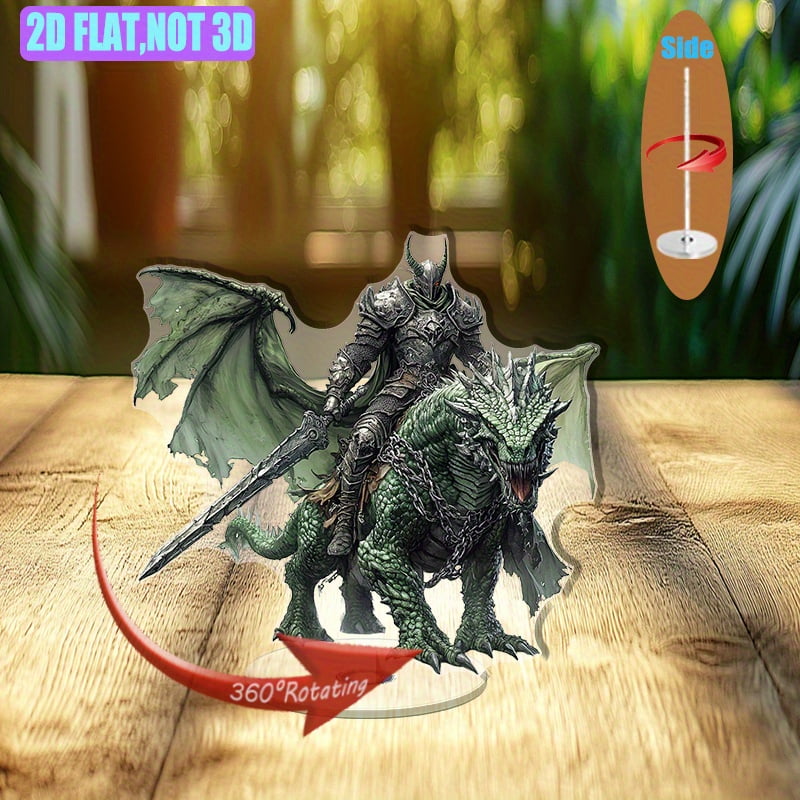 Rotating acrylic decor featuring a cursed dragon rider in obsidian ...