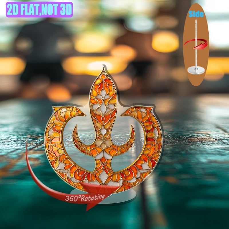 Rotating acrylic decor featuring the Om Symbol with intricate floral ...