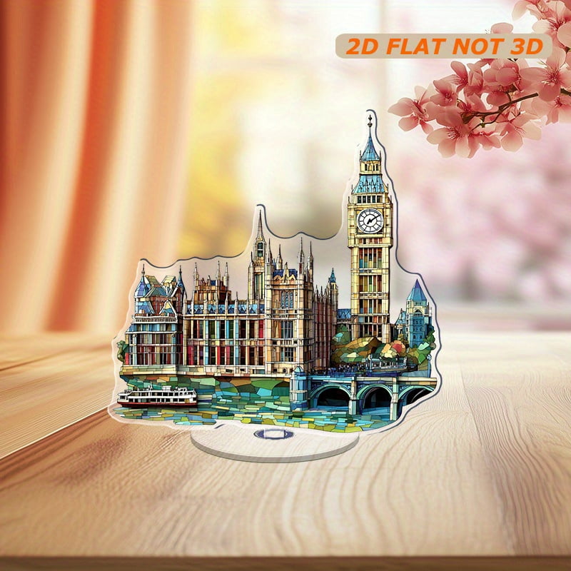 Rotating acrylic decoration featuring Big Ben and surrounding buildings ...