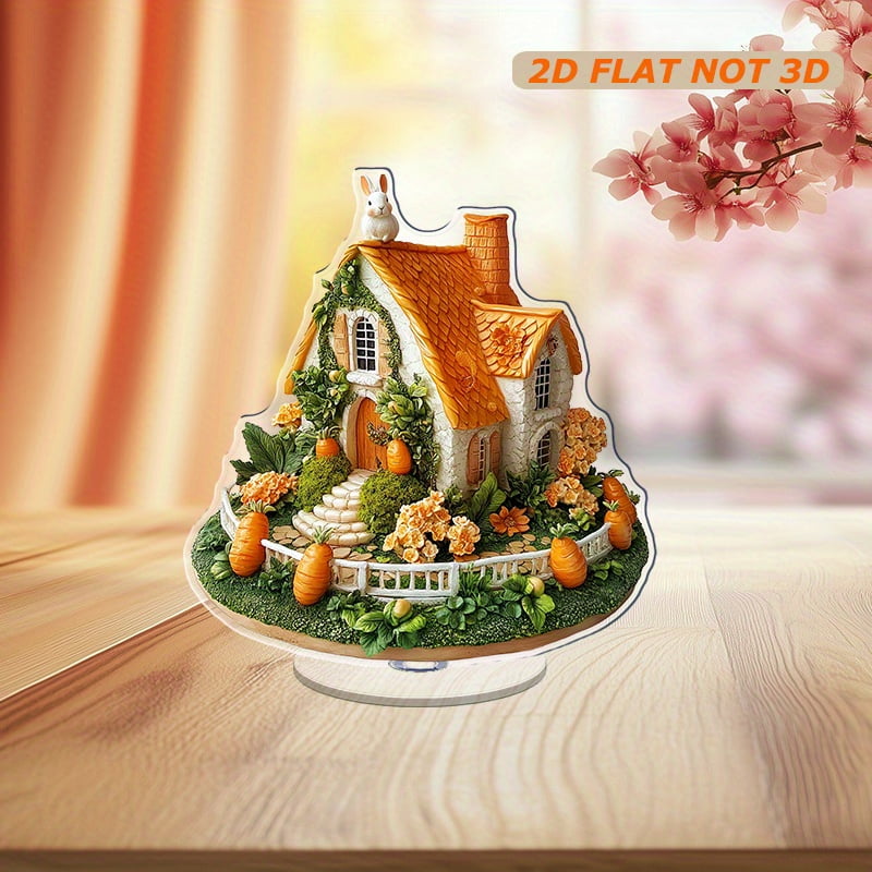 Rotating acrylic decoration featuring a charming carrot house with ...