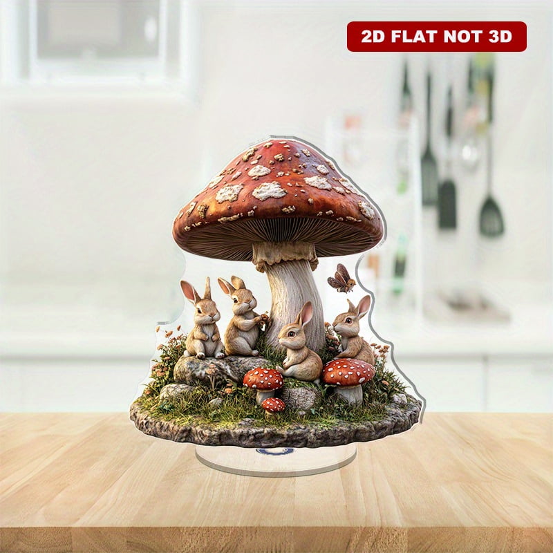 Rotating acrylic decoration featuring highly detailed lop-eared rabbits ...