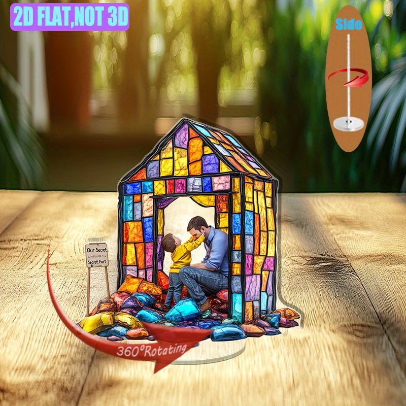 Rotating acrylic decorative piece featuring a vivid scene of joyful ...