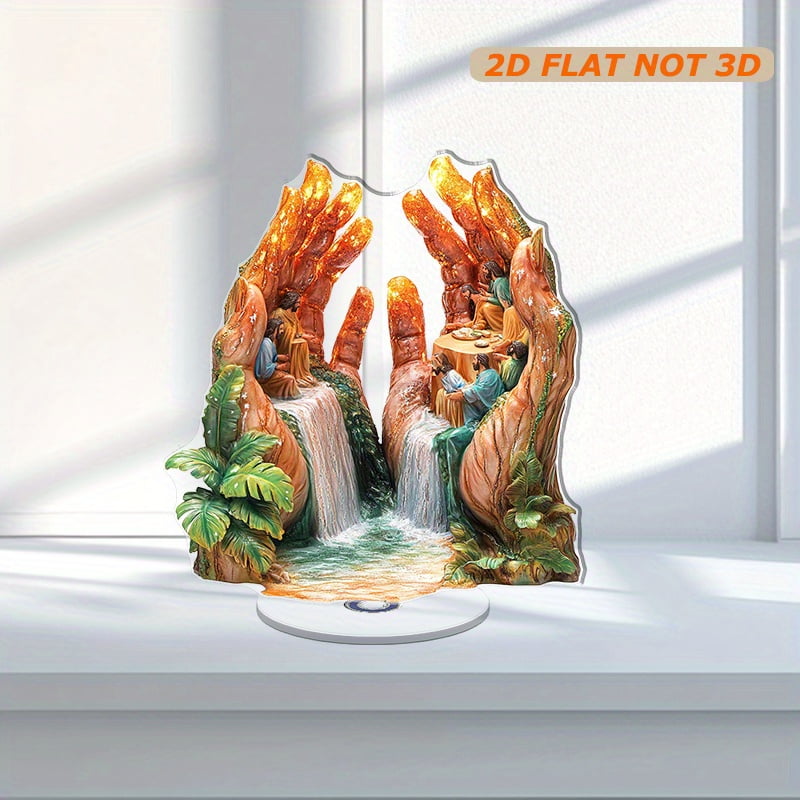 Rotating acrylic display features The Last Supper in vivid colors with ...