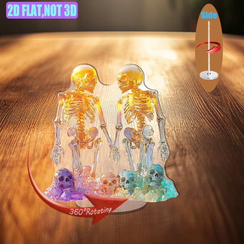 Rotating acrylic display features shimmering gradient skeletons with ...