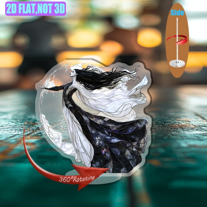 Rotating acrylic display features a stunning banshee in silky black and ...