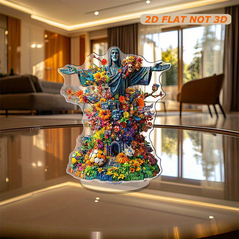 Rotating acrylic display featuring Christ the Redeemer overlooking the ...