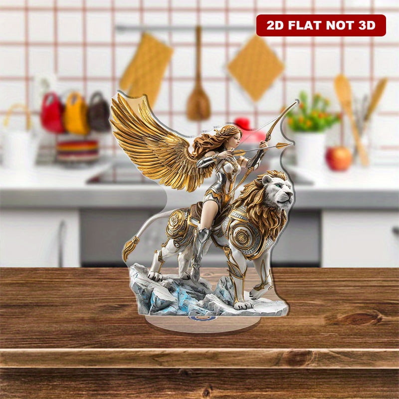 Rotating acrylic display featuring an Olympian huntress with eagle ...