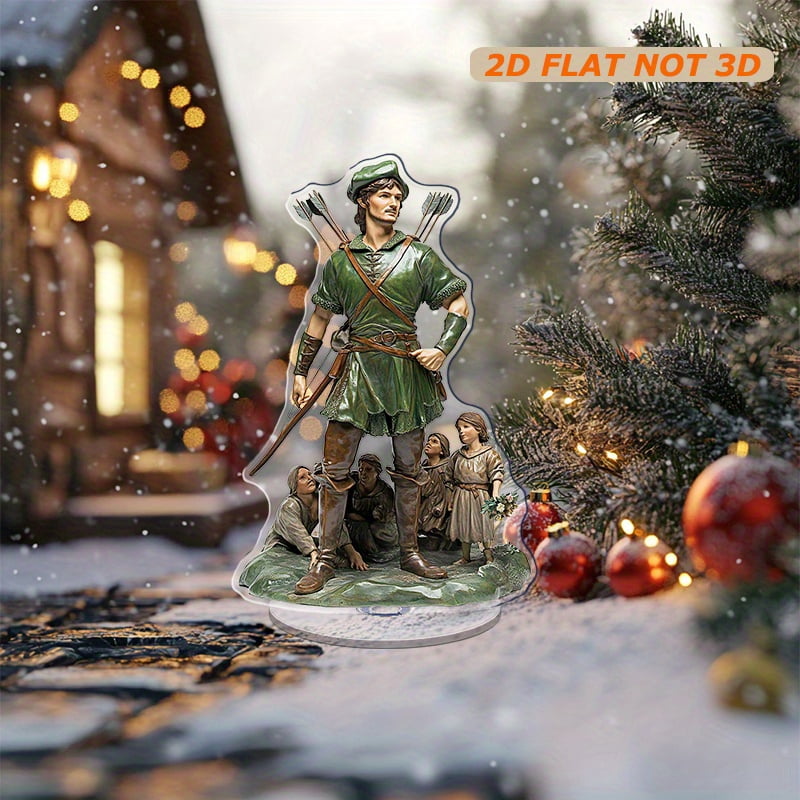 Rotating acrylic display featuring Robin Hood in green attire with ...