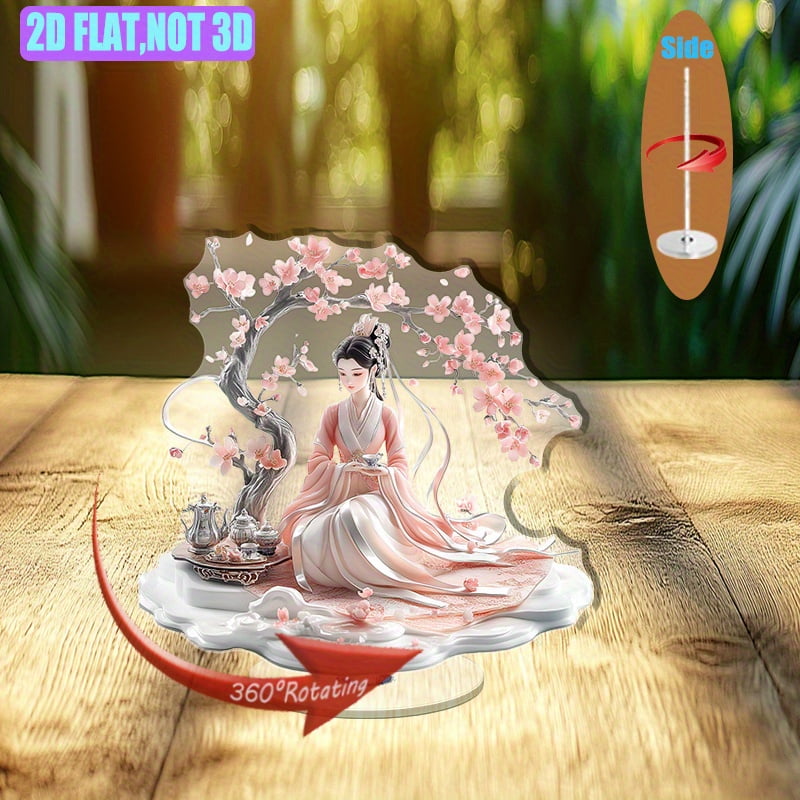 Rotating acrylic display featuring Xin Yi in a peach and white Tang ...