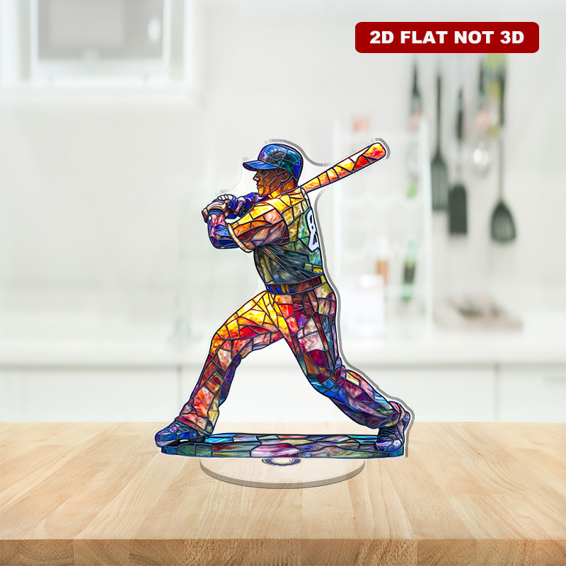 Rotating acrylic display featuring a baseball player ready to bat in ...