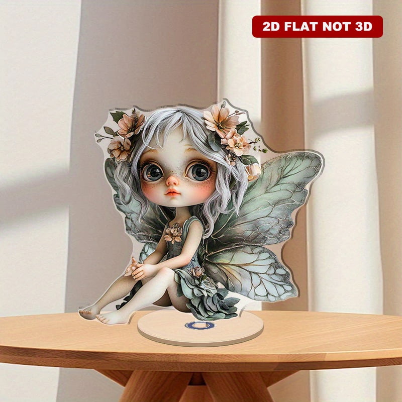 Rotating acrylic display featuring a beautiful fairy doll with vivid ...