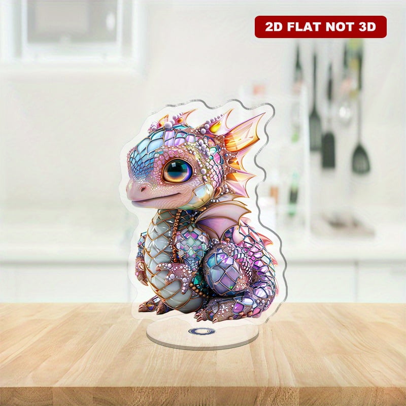 Rotating acrylic display featuring a cute dragon hatching from a ...