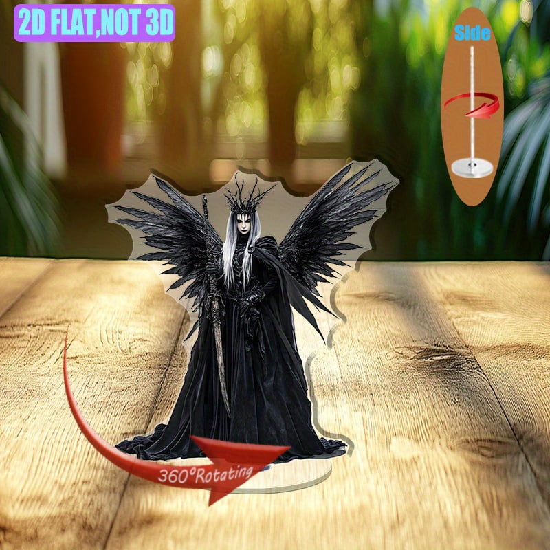 Rotating acrylic display featuring a gothic fairy in black velvet coat ...