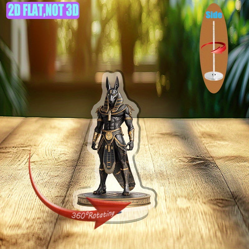 Rotating acrylic display featuring a high-resolution Anubis design with ...