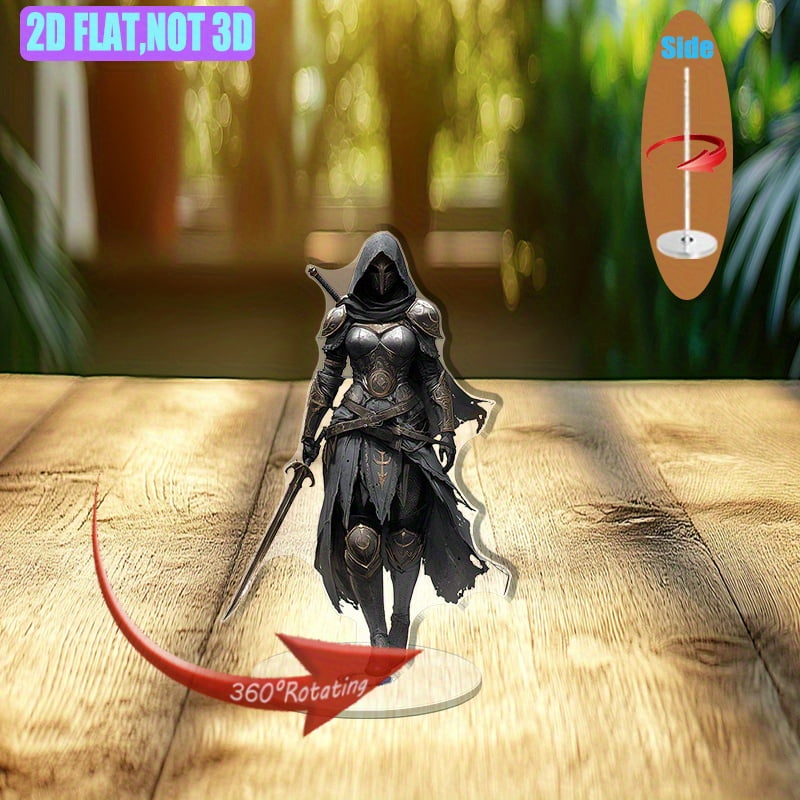 Rotating acrylic display featuring a human female assassin in corrupted ...