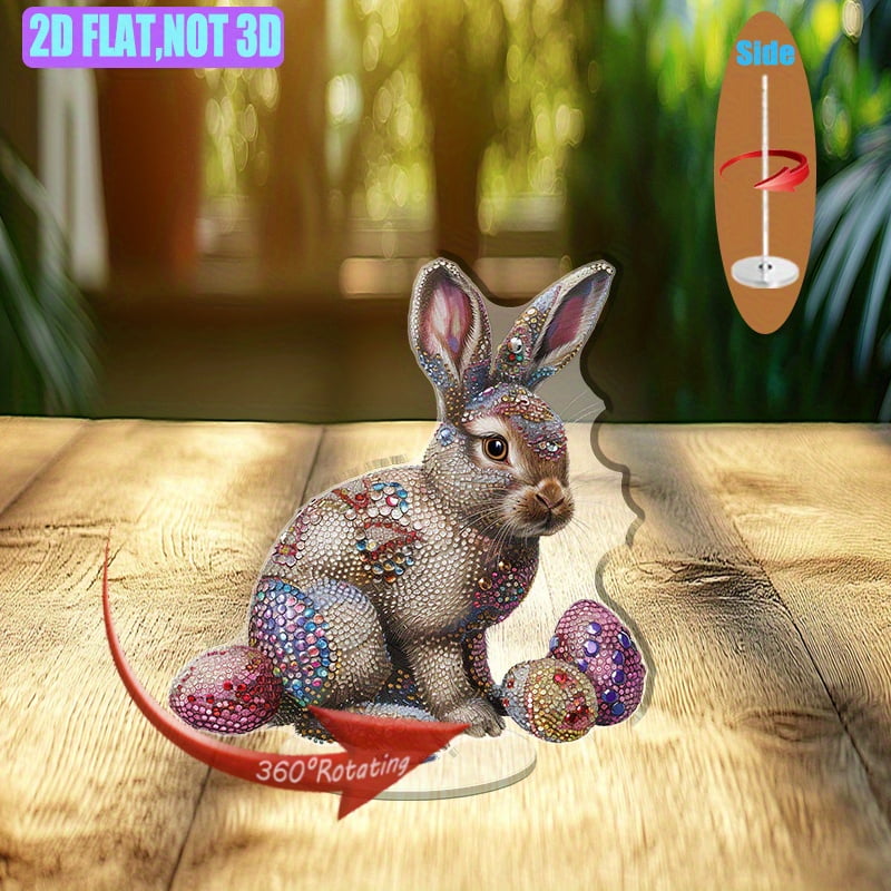 Rotating acrylic display featuring a jeweled Easter bunny and jeweled ...