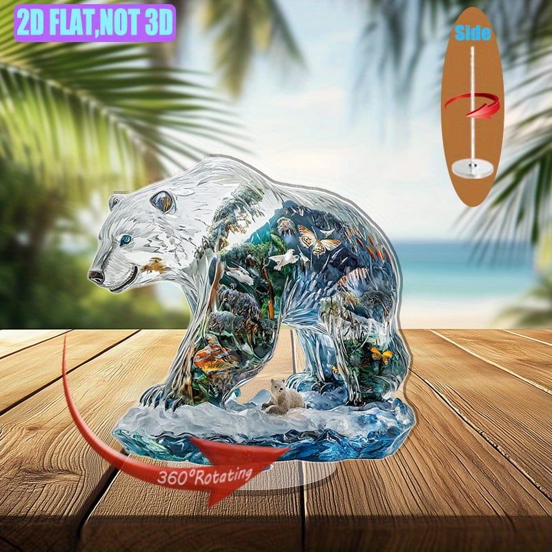 Rotating acrylic display featuring a massive bear blending Arctic ...