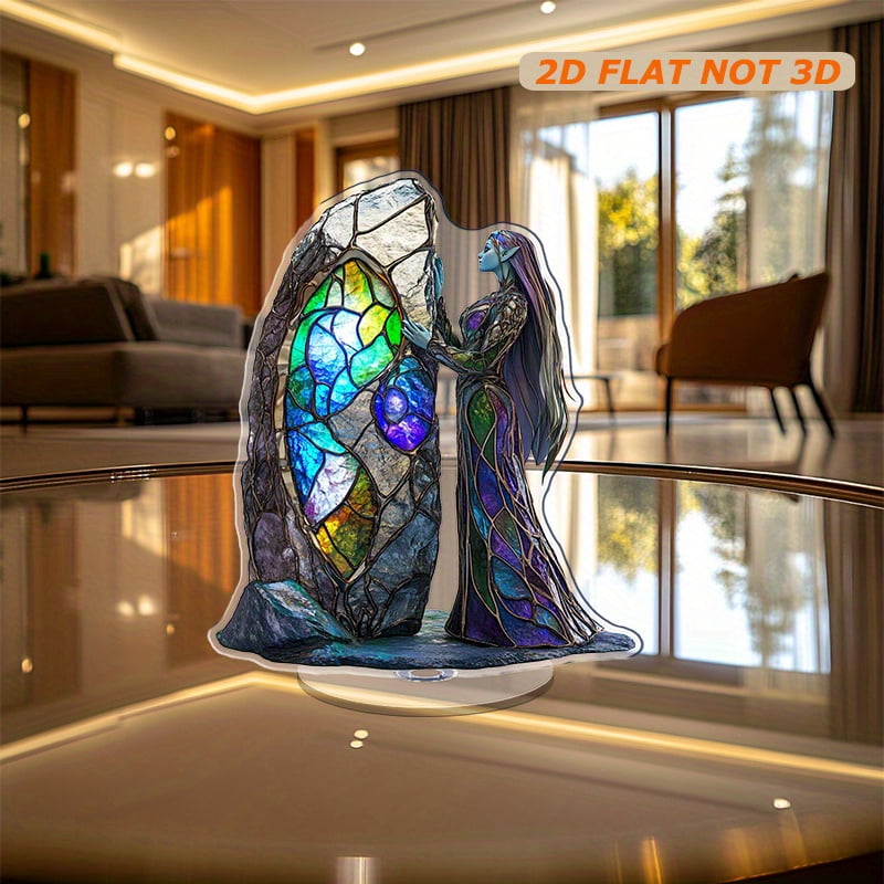 Rotating acrylic display featuring a mystical elf guardian and ...