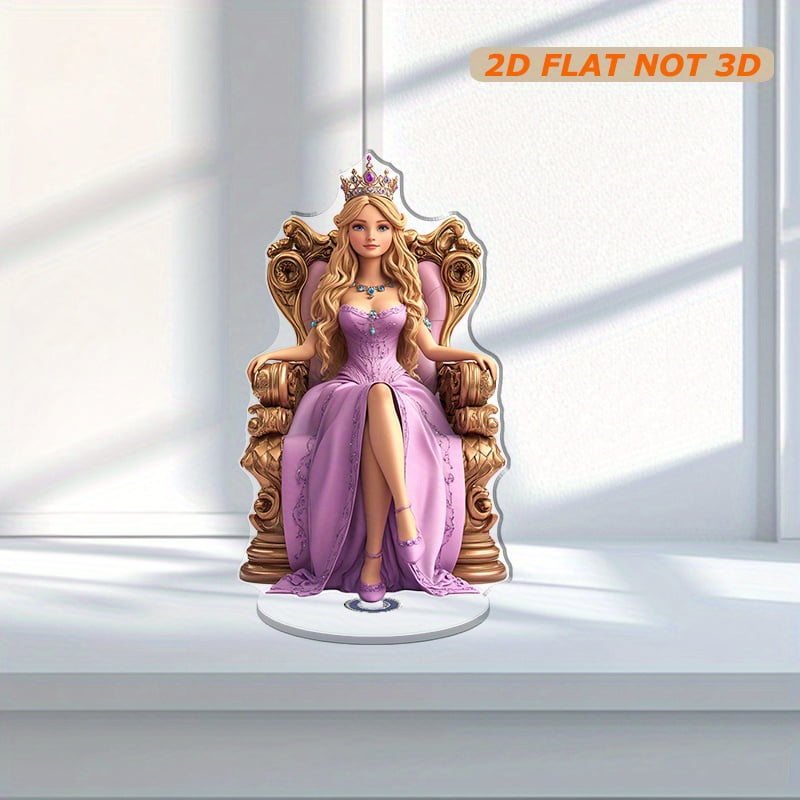 Rotating acrylic display featuring a princess on a throne adorned with ...
