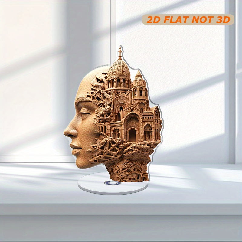 Rotating acrylic display featuring a realistic Maronite Christian face ...