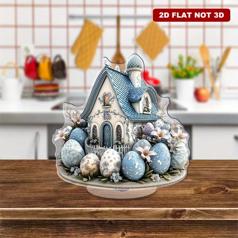 Rotating acrylic display featuring a stunning blue and white Easter ...