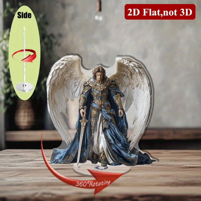Rotating acrylic display featuring a stunning male angel in blue and ...