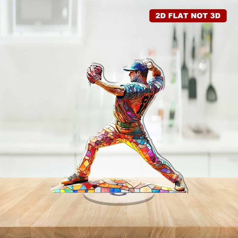 Rotating acrylic display featuring a vibrant stained glass pitcher in ...