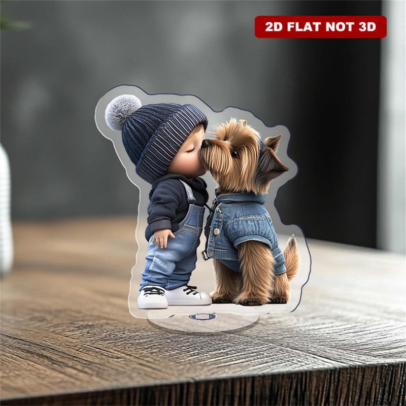 Rotating acrylic display featuring a charming figure in oversized ...