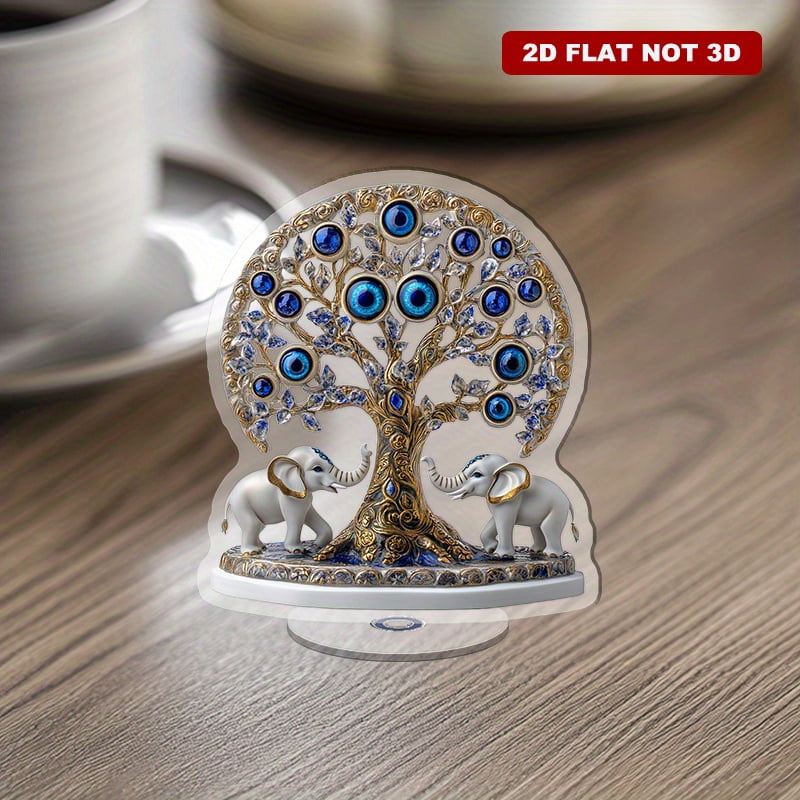 Rotating acrylic display featuring a cobalt-blue Tree of Life with ...