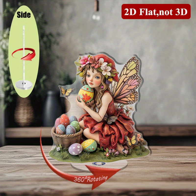 Rotating acrylic display featuring a fairy with Easter eggs and ...