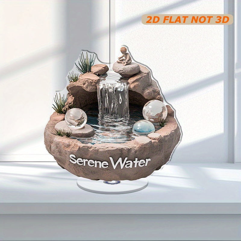 Rotating acrylic display featuring a flowing fountain and polished ...