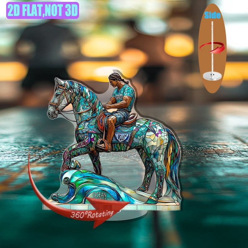 Rotating acrylic display featuring a graceful Appaloosa horse in ...
