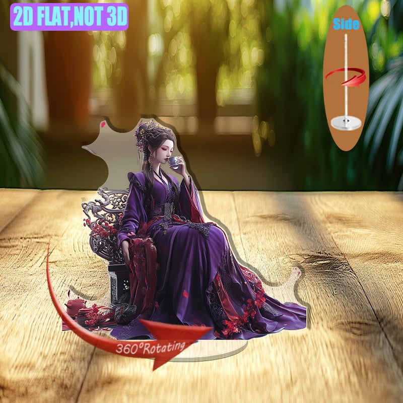 Rotating acrylic display featuring a graceful Chinese maiden in a ...