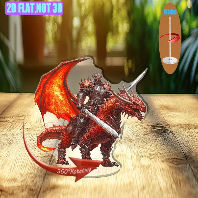 Rotating acrylic display featuring a heavily-armored dragon knight in ...
