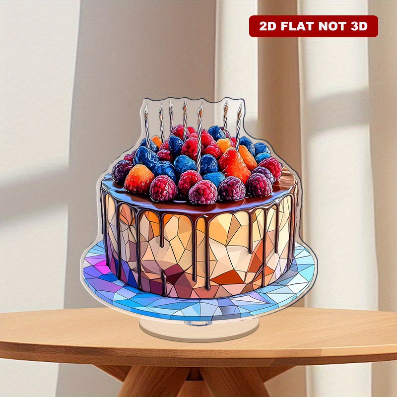 Rotating acrylic display featuring a high-resolution cocoa birthday ...