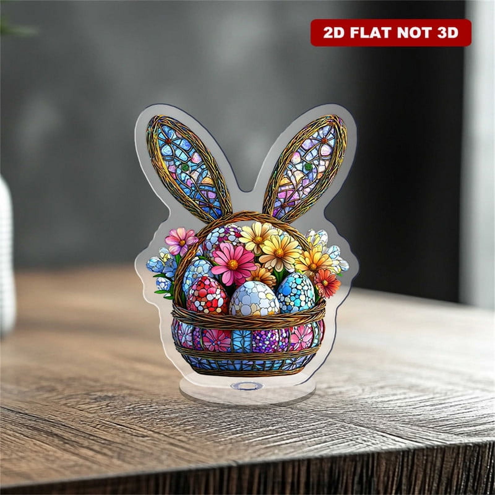 Rotating acrylic display featuring hyper realistic stained glass Easter ...