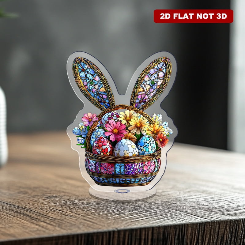 Rotating acrylic display featuring hyper realistic stained glass Easter ...