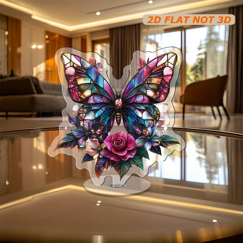 Rotating acrylic display featuring hyper-realistic stained glass ...