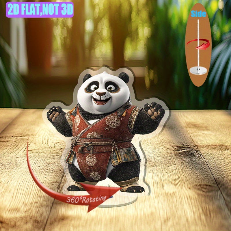 Rotating acrylic display featuring a joyful panda in a Tang costume ...