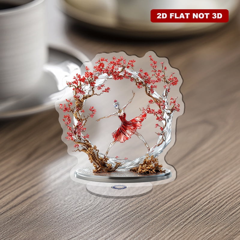 Rotating acrylic display featuring a mirrored-glass dancer beneath a ...