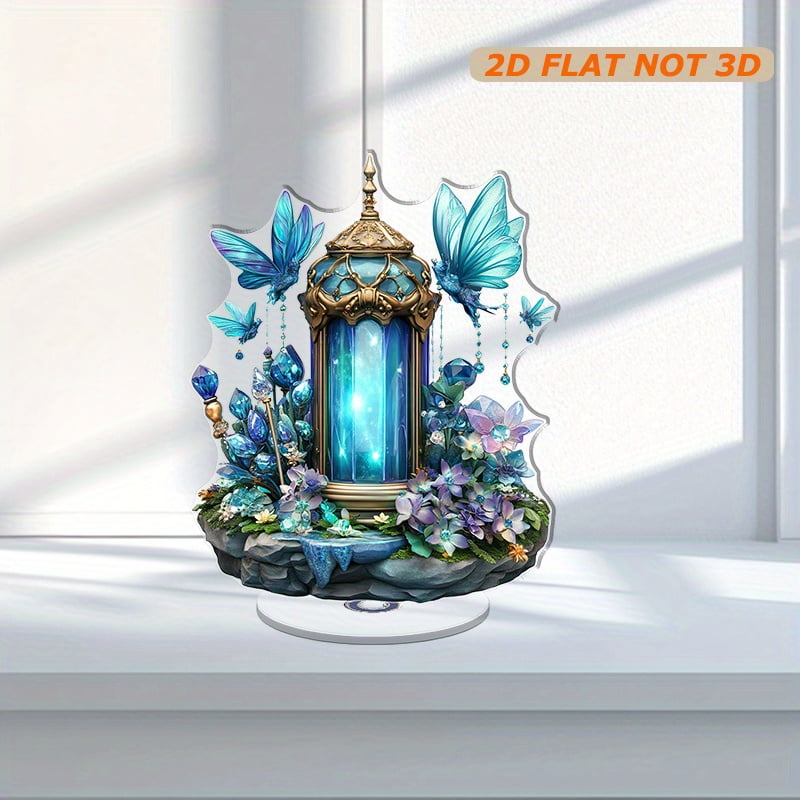 Rotating acrylic display featuring a sapphire gem, sapphire lantern ...