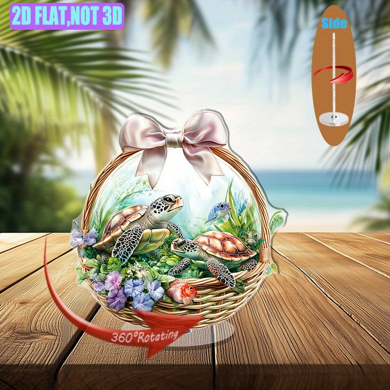 Rotating acrylic display featuring a sparkling wicker basket with two ...