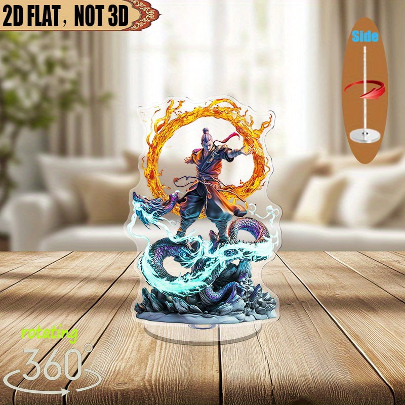 Rotating acrylic display featuring the thunder god with electric energy ...