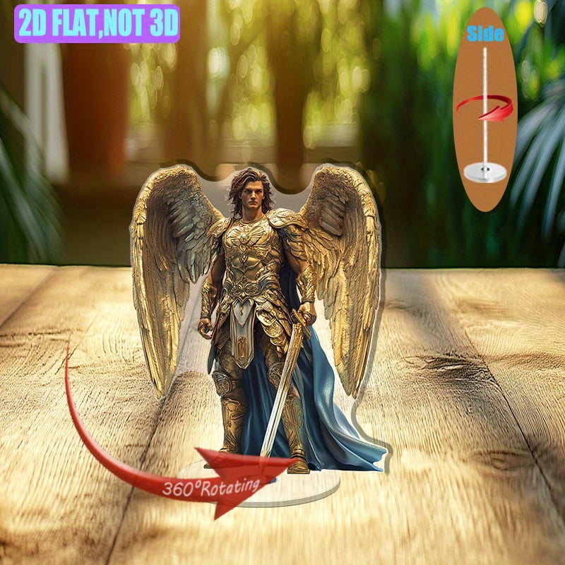 Rotating acrylic display featuring ultra-realistic Archangel Michael in ...