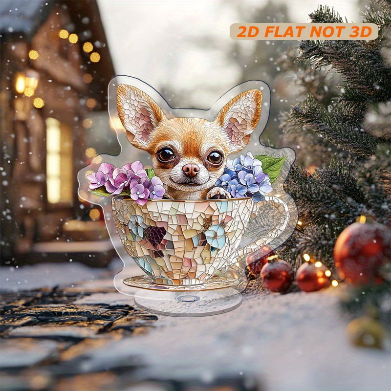 Rotating acrylic display featuring an ultra-realistic Chihuahua in a ...