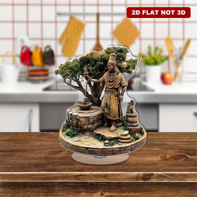 Rotating acrylic display featuring ultra-realistic Ptah statue with ...