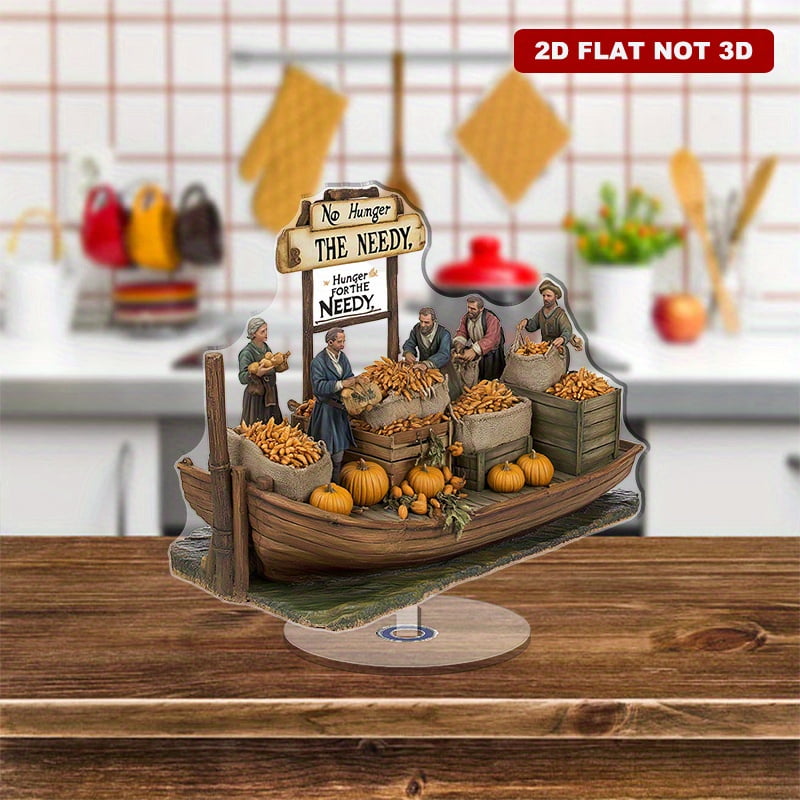 Rotating acrylic display featuring an ultra-realistic Thanksgiving dock ...