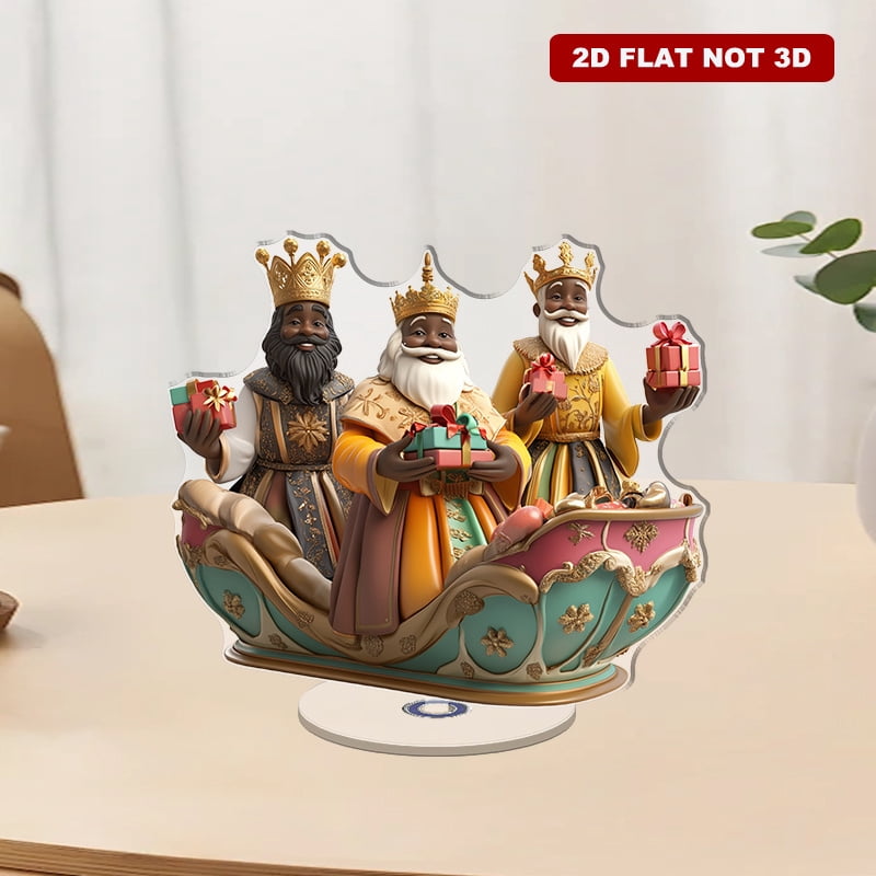 Rotating acrylic display featuring vibrant Three Kings Day scene with ...